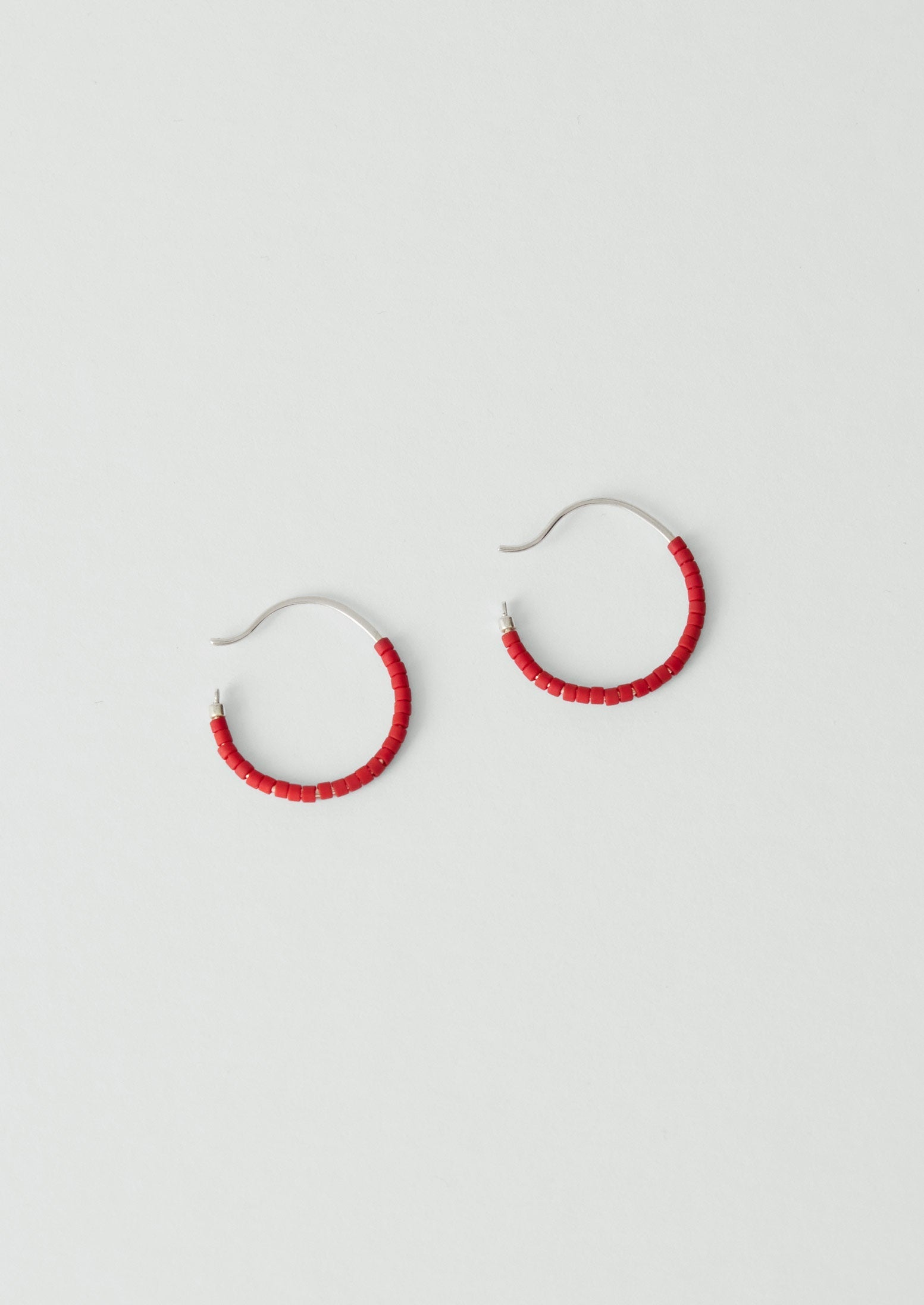 Helena Rohner Miyuki Glass Small Hoop Earrings | Tomato | TOAST