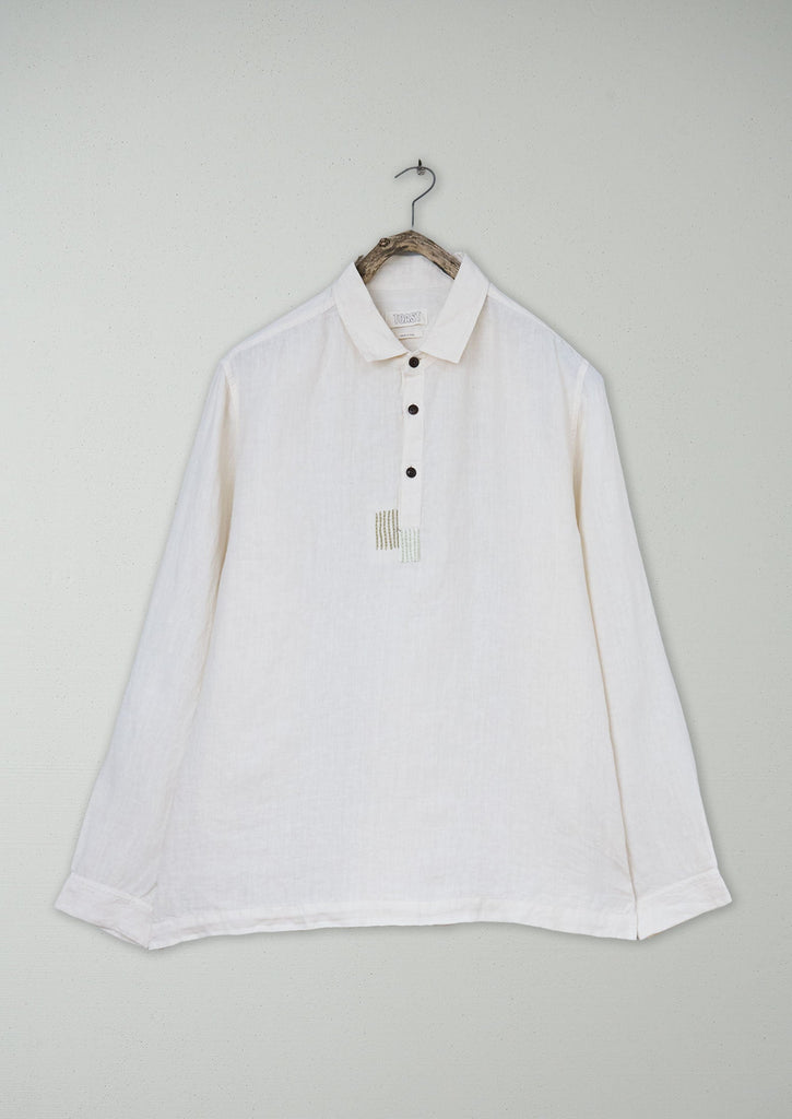 Renewed Half Placket Linen Shirt XL (08) | Parchment | TOAST