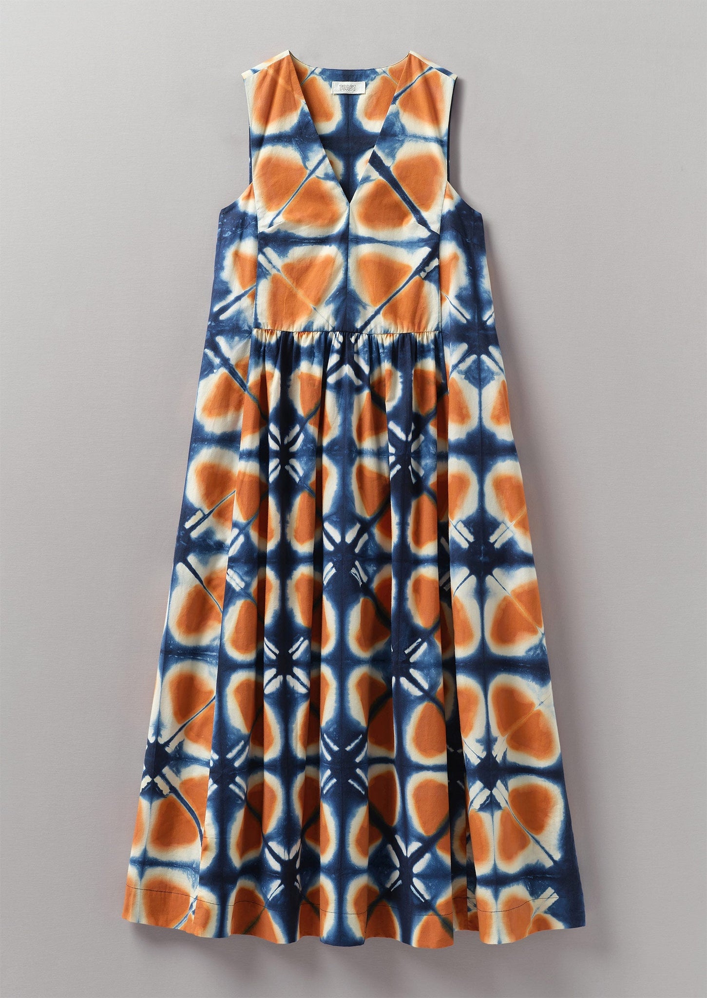 Clamp Dyed Poplin Dress | Russet Orange | TOAST