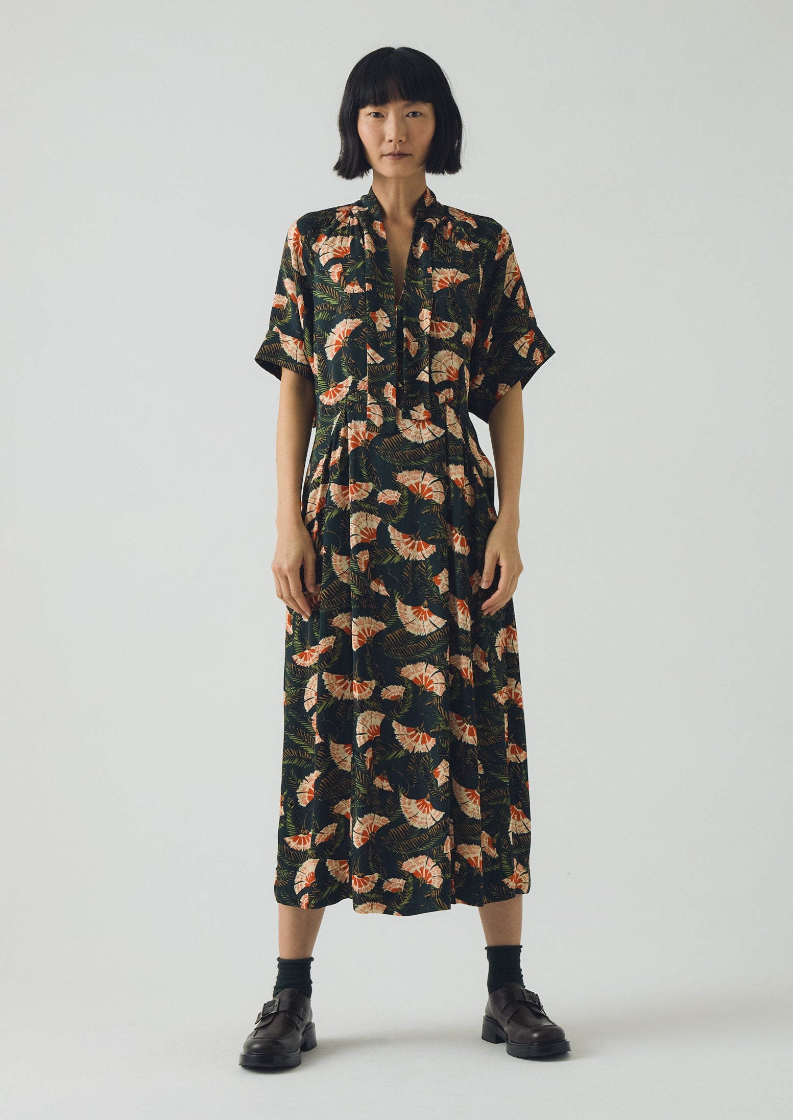 Bryn Dianthus Print Dress | Midnight Green | TOAST