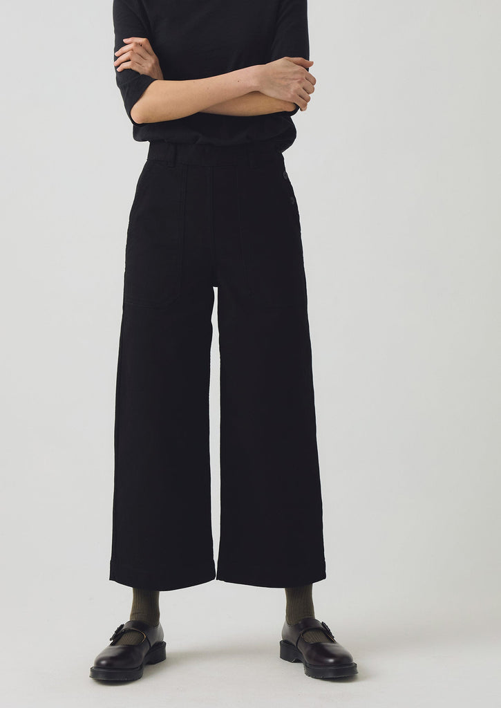 Annie Organic Denim Side Button Jeans | Black | TOAST