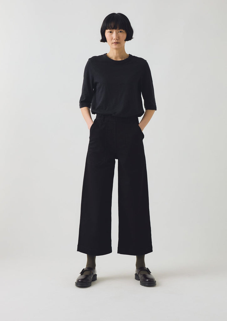 Annie Organic Denim Side Button Jeans | Black | TOAST